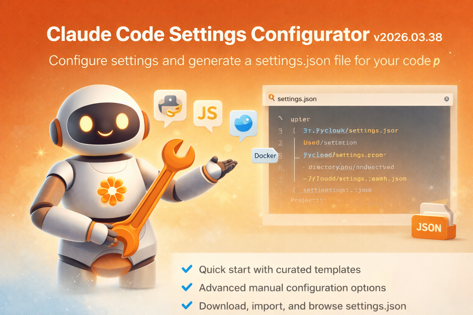 Claude Code Settings Configurator — Visual JSON Editor